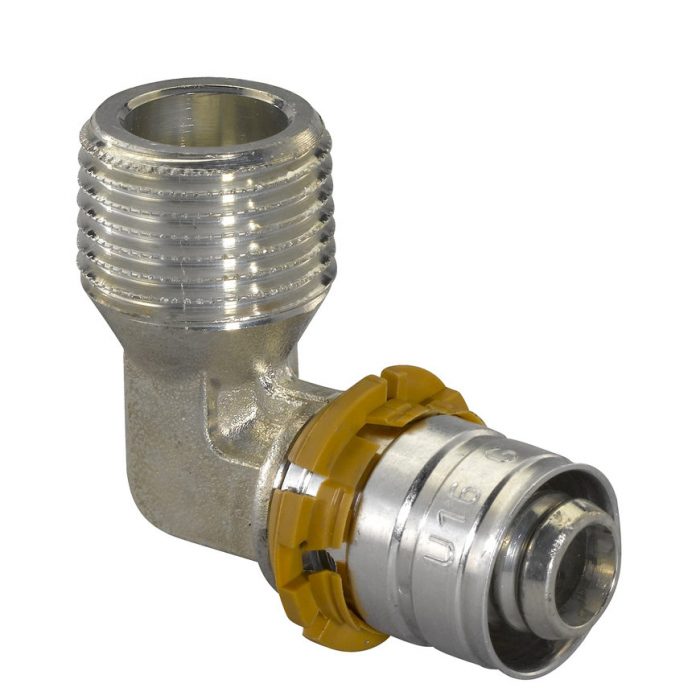 Uponor MLC knie 90° pers x buitendraad, diverse soorten : Handelsonderneming Smolders B.V.