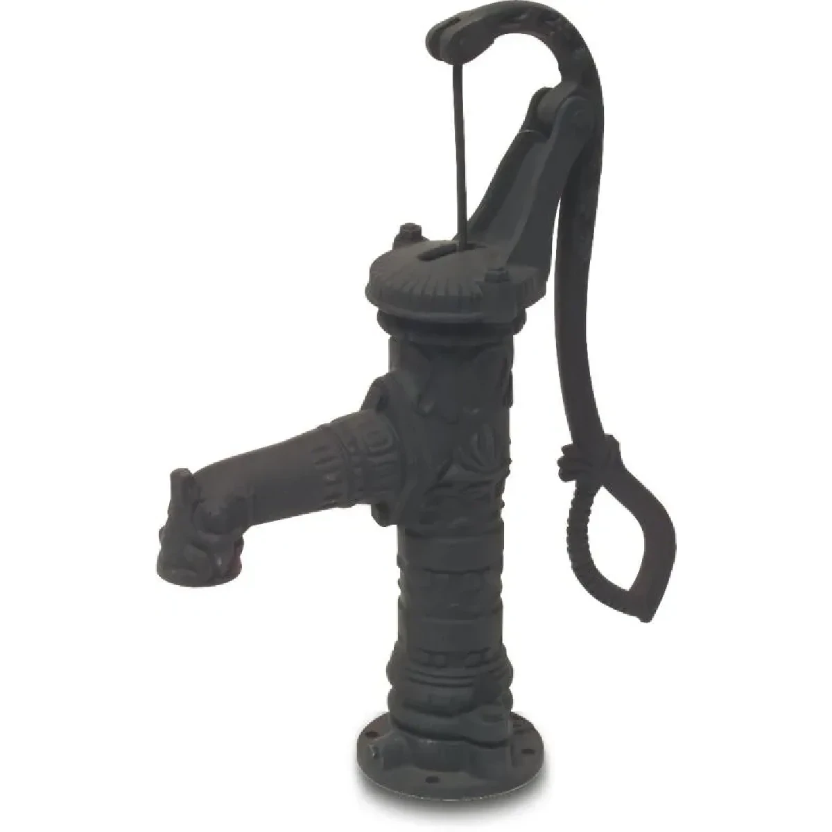 Handpomp gietijzer 1 1/4" binnendraad zwart type nostalgie rond flens ...
